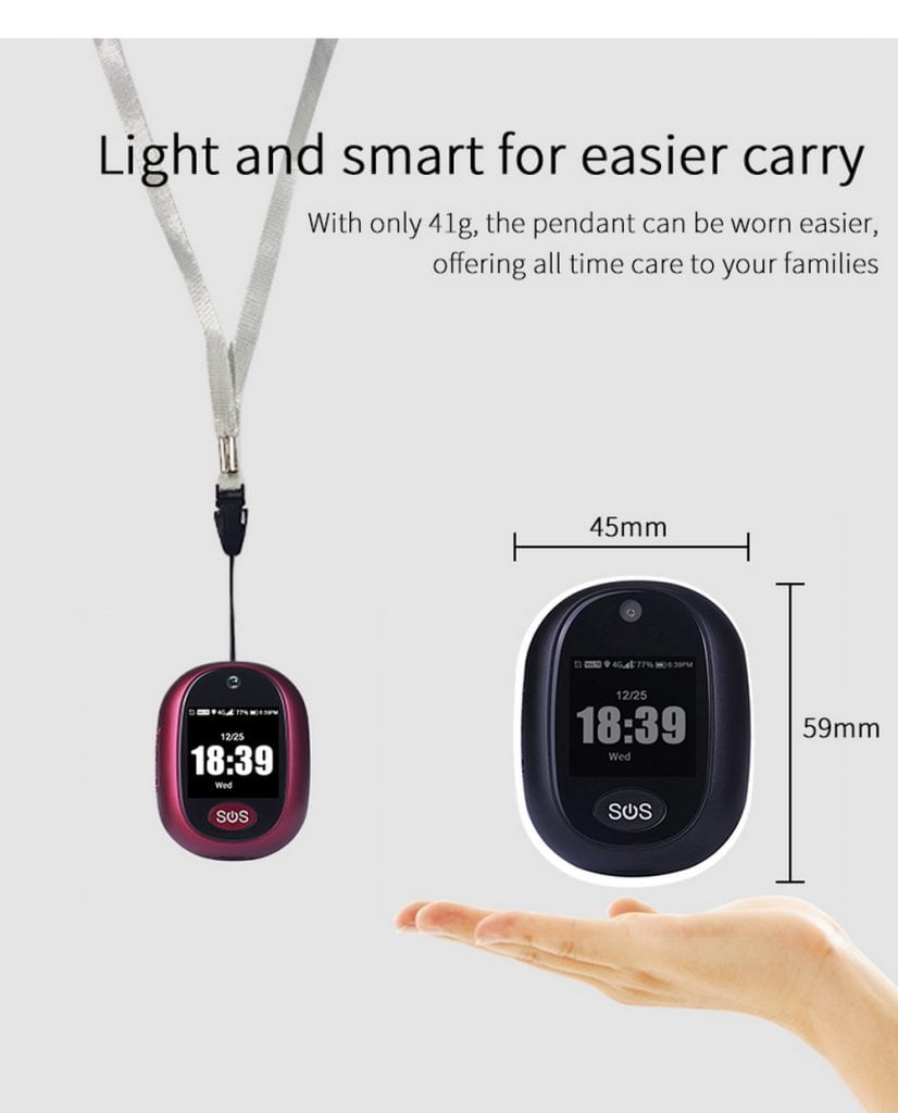 4G SOS Call Kids Elderly Care GPS Pendant Tracker - Enerna IoTech Co ...