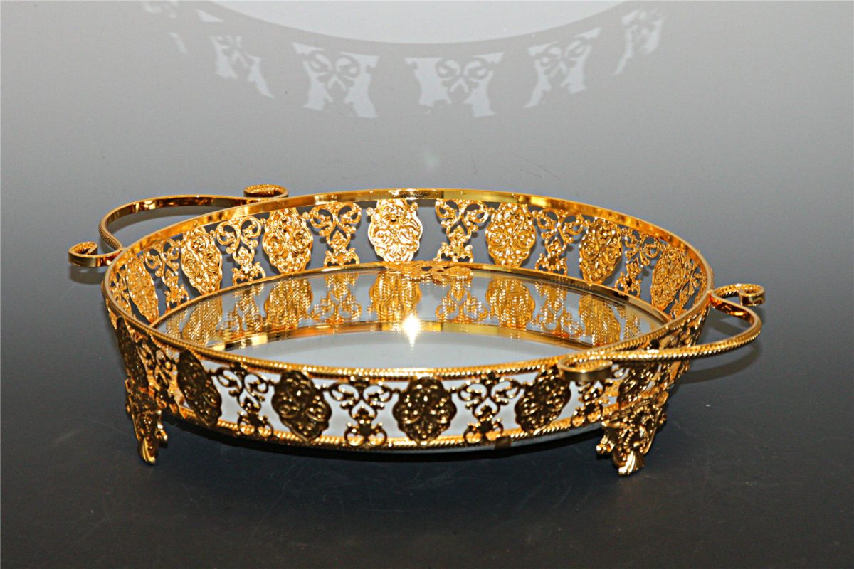 Gold decorative serving tray - Enerna IoTech Co., Limited.