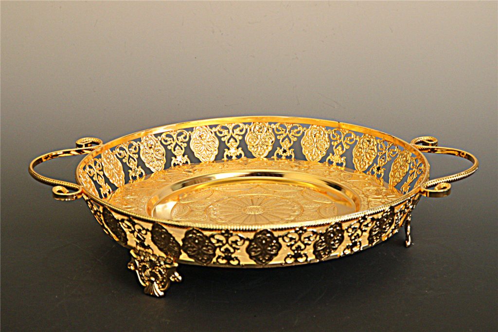 Round gold serving tray - Enerna IoTech Co., Limited.