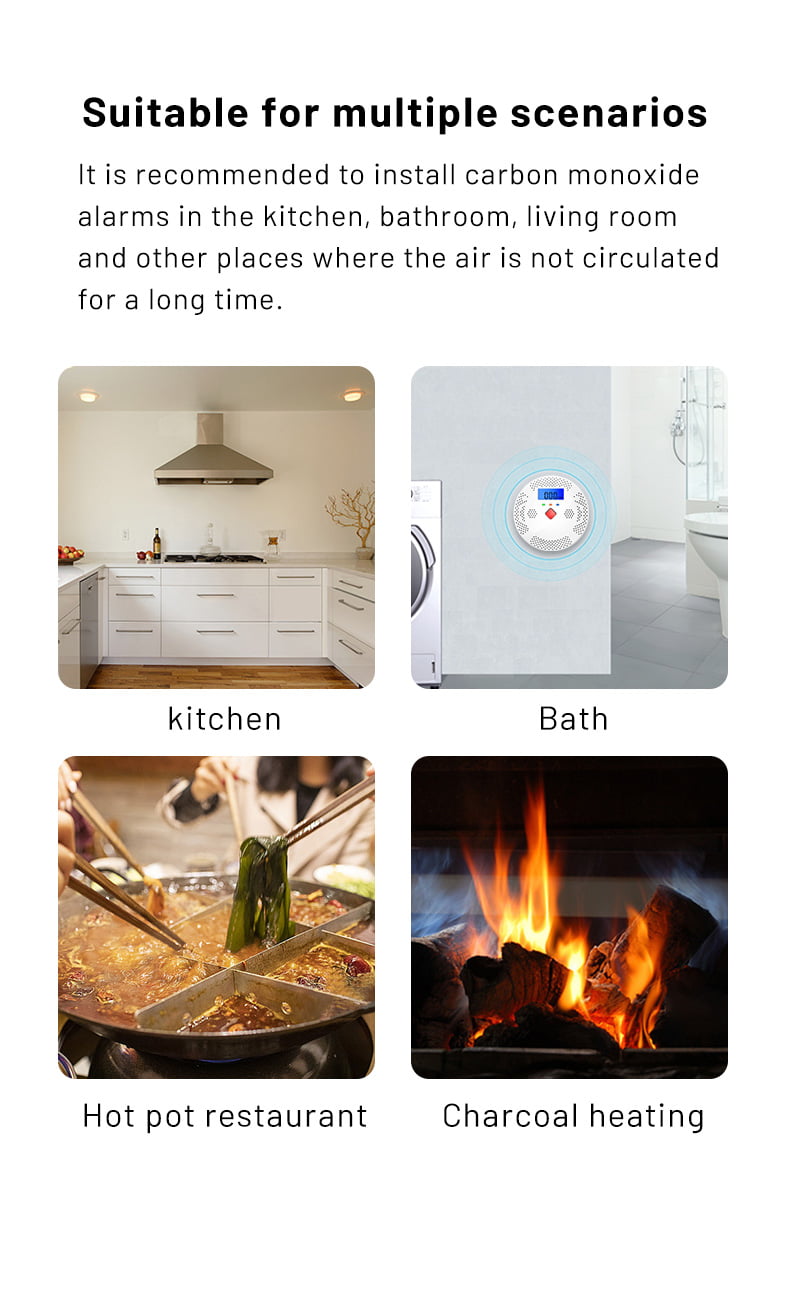 WiFi tuya CO carbon monoxide gas leakage fire alarm detector - Enerna IoTech Co., Limited.