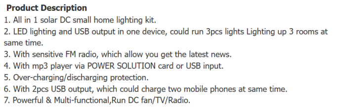 Solar panel charge power controller light fan TV solution - Enerna ...